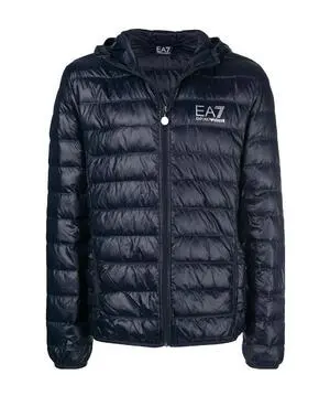 EA7 Long-sleeved Hooded Down Jacket - Black
