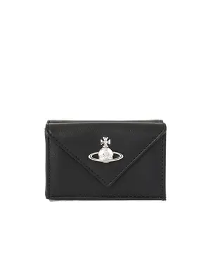 VIVIENNE WESTWOOD Logo Plaque Envelope Wallet - Black