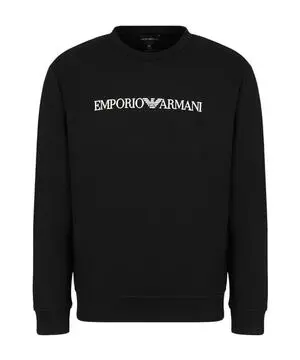Emporio Armani Logo Print Crewneck Sweatshirt - Black