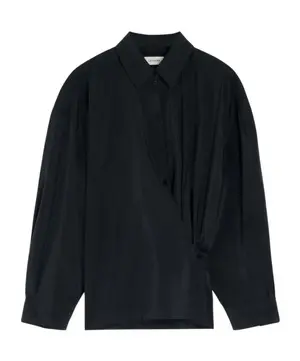 LEMAIRE Lapel Long-sleeved Shirt - Black