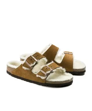 BIRKENSTOCK Shearling-lined Slip-on Sandals