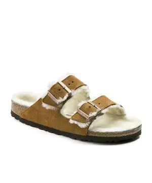 BIRKENSTOCK Shearling-lined Slip-on Sandals