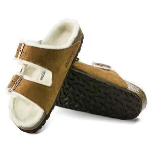 BIRKENSTOCK Shearling-lined Slip-on Sandals