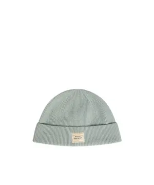 Bonpoint Bonnet Benny À Revers Et Vignette En Laine Bleue Aqua - Gray