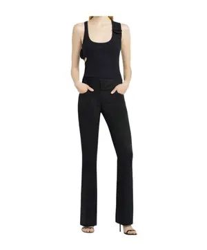 COURREGES Ribbed Cut-out Detailed Tank Top