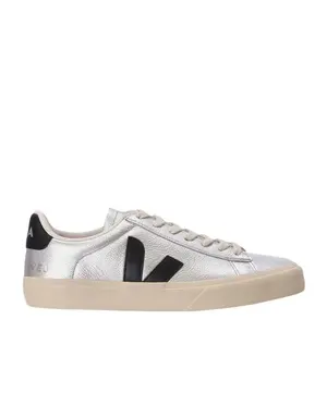 VEJA Logo-motif Sneakers - Silver/black