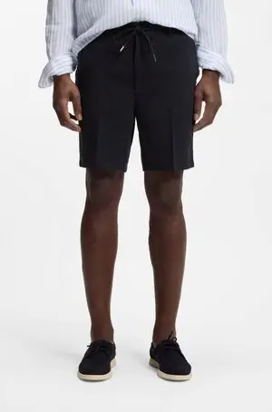Hugo Boss Linen-blend Shorts In A Modern Fit