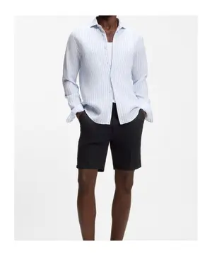 Hugo Boss Linen-blend Shorts In A Modern Fit