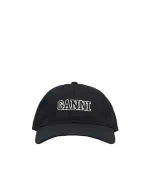GANNI Logo-embroidered Cotton Baseball Cap