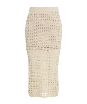 Liu Jo Crochet Midi Skirt - Nude