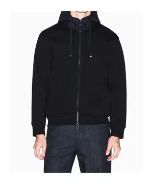 Armani Exchange Quilted Hooded Full Zip Hoodie
