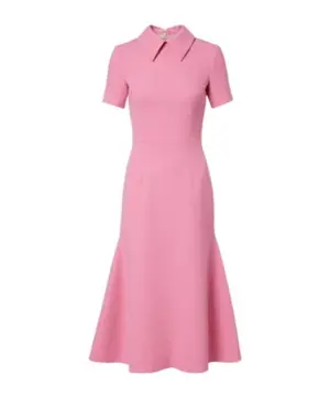 EMILIA WICKSTEAD Eman Wool Crêpe Midi Dress - Pink