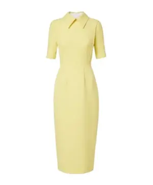 EMILIA WICKSTEAD Valletta Wool Crêpe Midi Dress - Yellow