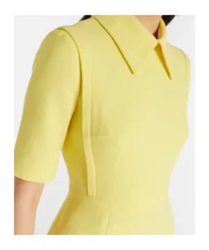 EMILIA WICKSTEAD Valletta Wool Crepe Midi Dress - Yellow