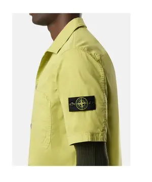 Stone Island Comfort-fit Short-sleeve Overshirt With Multiple Chest Pockets