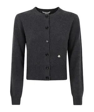 J.W.ANDERSON Jw Anderson Logo-embroidered Button-up Cardigan - Black