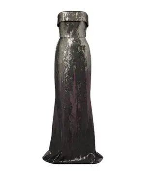 Elie Saab Sequined Strapless Bustier Gown - Black