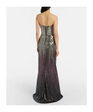 Elie Saab Sequined Strapless Bustier Gown