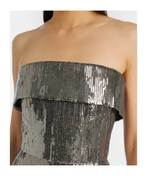 Elie Saab Sequined Strapless Bustier Gown