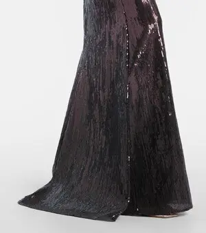 Elie Saab Sequined Strapless Bustier Gown