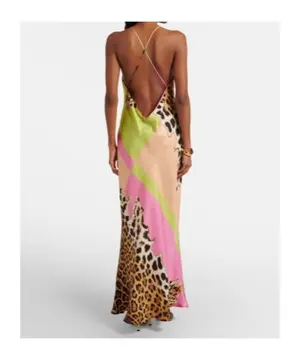 Roberto Cavalli Printed Silk Slip Dress
