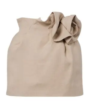 Magda Butrym Floral-appliqué Linen Miniskirt - Nude