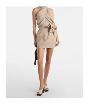 Magda Butrym Floral Appliqué Linen Miniskirt
