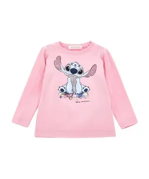 Monnalisa Embellished Stitch T-shirt - Pink