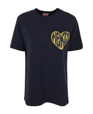 Kenzo Heart Printed Crewneck T-shirt - Black