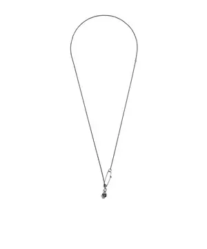 Werkstatt:München Skull And Safety Pin Necklace - Gray