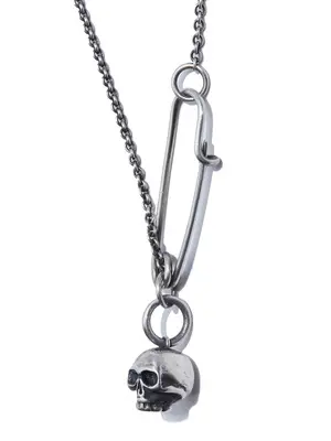 Werkstatt:München Skull And Safety Pin Necklace