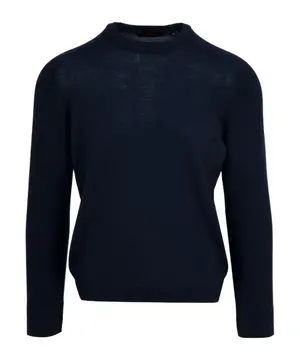 GRAN SASSO Ribbed Knit Crew Neck Long Sleeve Pullover