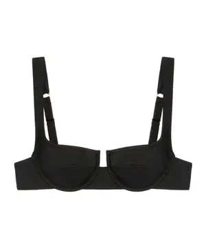 REINA OLGA Brigitte Bikini Top - Black