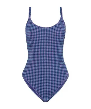 The Upside Aliki Checked One-piece Beachwear - Blue