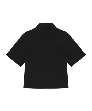 GANNI Top With Decorative Button - Black