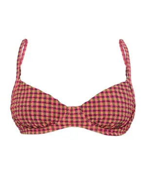 The Upside Aliki Gingham Bikini Top - Red