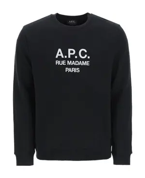 A.p.c. Logo Printed Crewneck Sweatshirt - Black