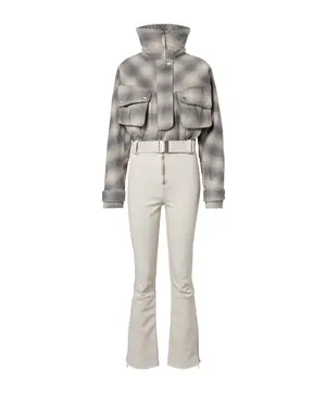 Cordova Plaid Onesie Ski Suit - Gray