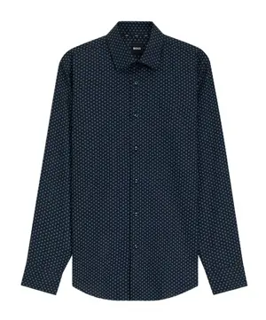 Hugo Boss Patterned Shirt - Blue Pattern