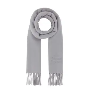 VIVIENNE WESTWOOD Logo-embroidered Wool Scarf - Gray