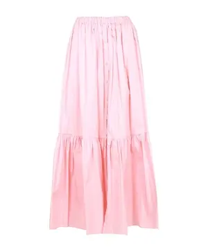 ANIYE BY Button Front Maxi Skirt With Ruffled Hem - Pink