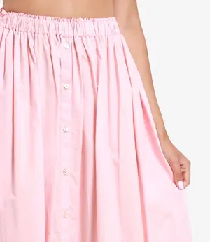 ANIYE BY Button Front Maxi Skirt With Ruffled Hem