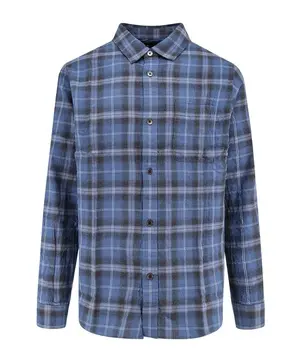 StÜssy Plaid-check Long Sleeved Buttoned Shirt - Blue