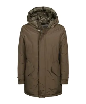 Woolrich Zip-up Hooded Parka - Brown