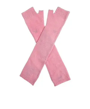 GANNI Logo Long Fingerless Gloves