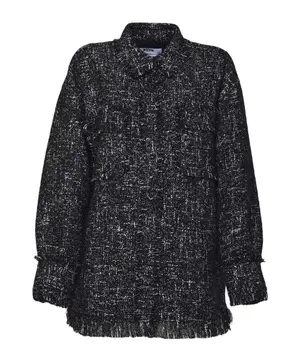 MSGM Long-sleeved Fringed Edge Jacket