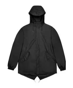 Rains Fishtail Drawstring-hood Coated Parka - Black