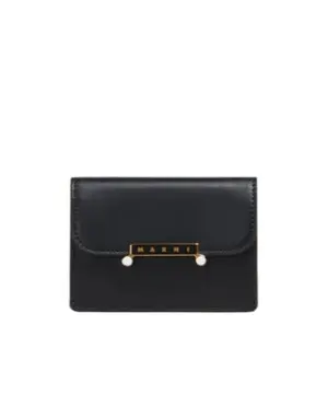 Marni Leather Envelope Card Holder - Black