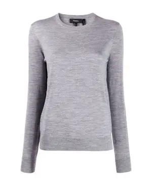 Theory Long-sleeved Crewneck Jumper - Gray