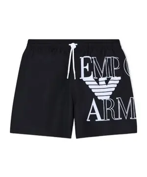 Emporio Armani Bold Logo Swim Shorts - Black